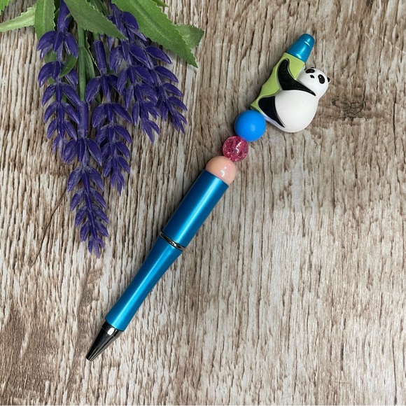 Hand Crafted | Office | Writing Pen Artisan Butter Panda Sloth Beaded ...